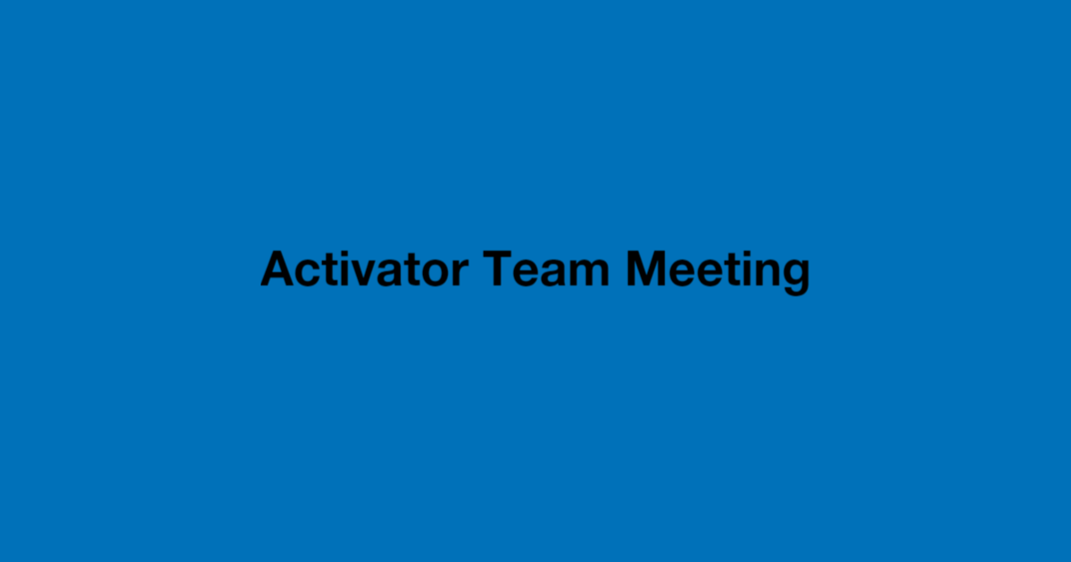 Activator Observations Presentation